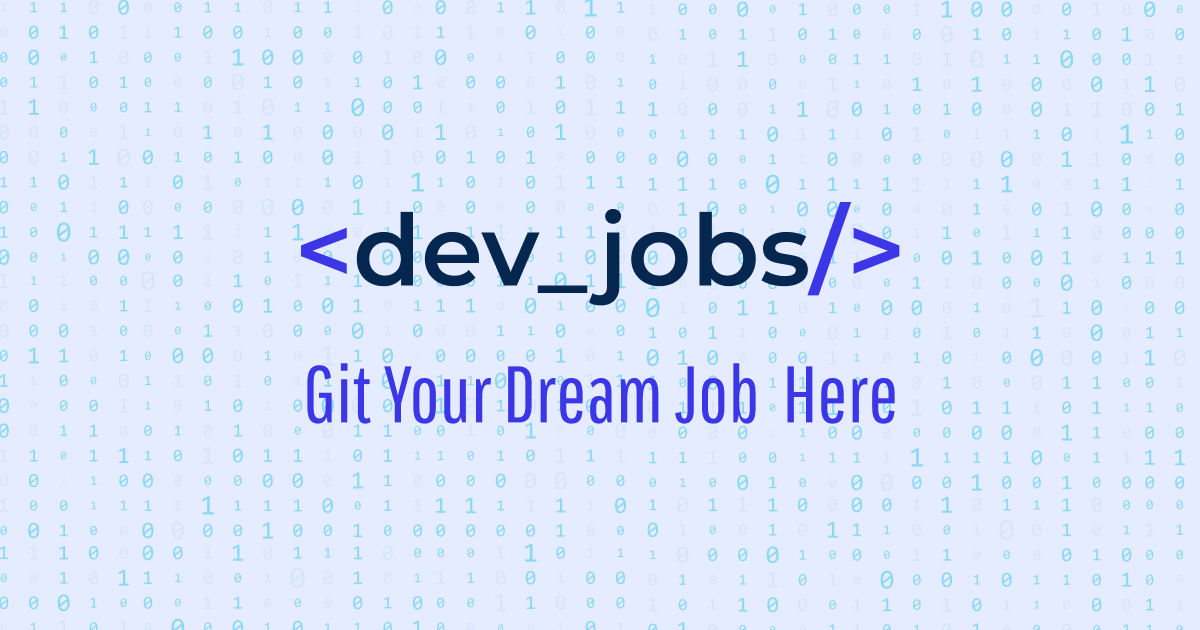 Devjobs Git Your Dream Job Here